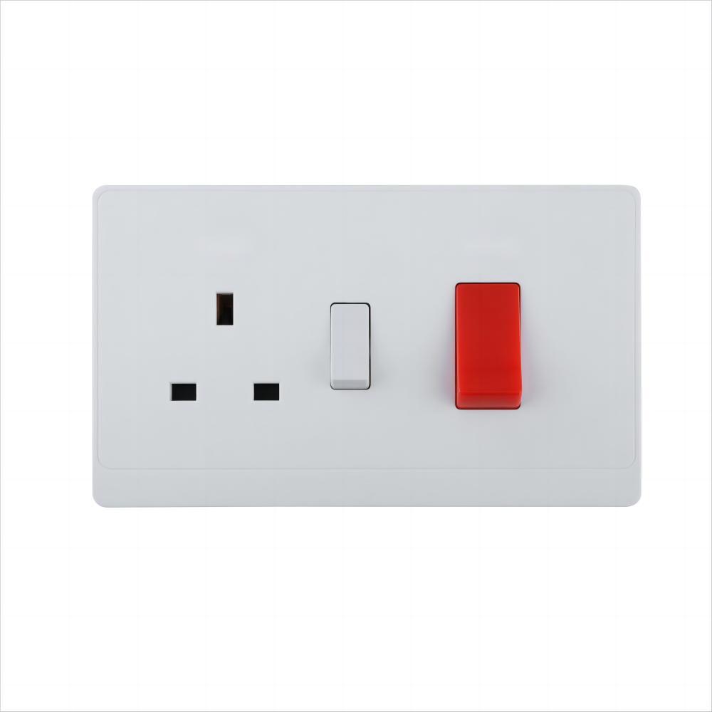 Cooker Plates Wall Switched Socket 45A 250V~(PC Panel, 4 Colors) | SWF ...