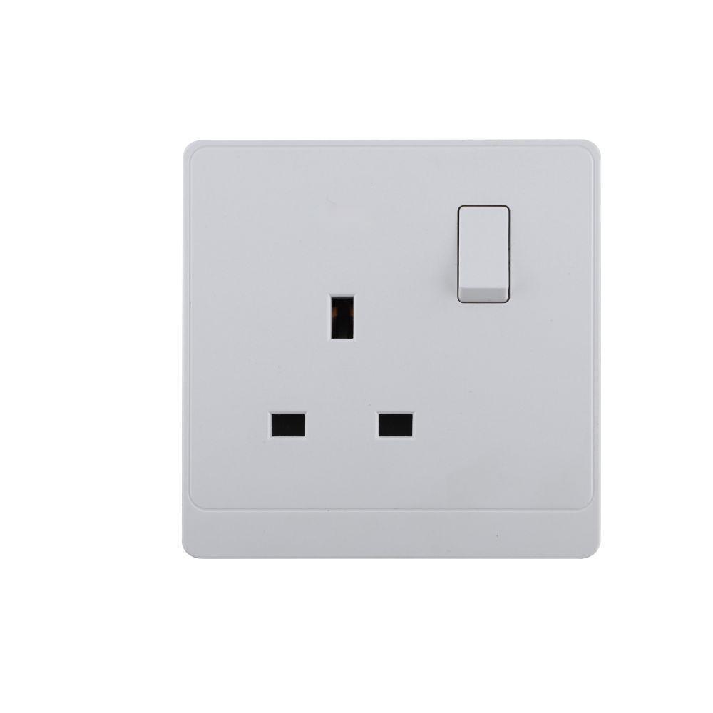 UK/British Standard 1 Gang Single Pole Switched Socket 13A 250V~(PC Panel, 4 Colors) | SWF Range ...