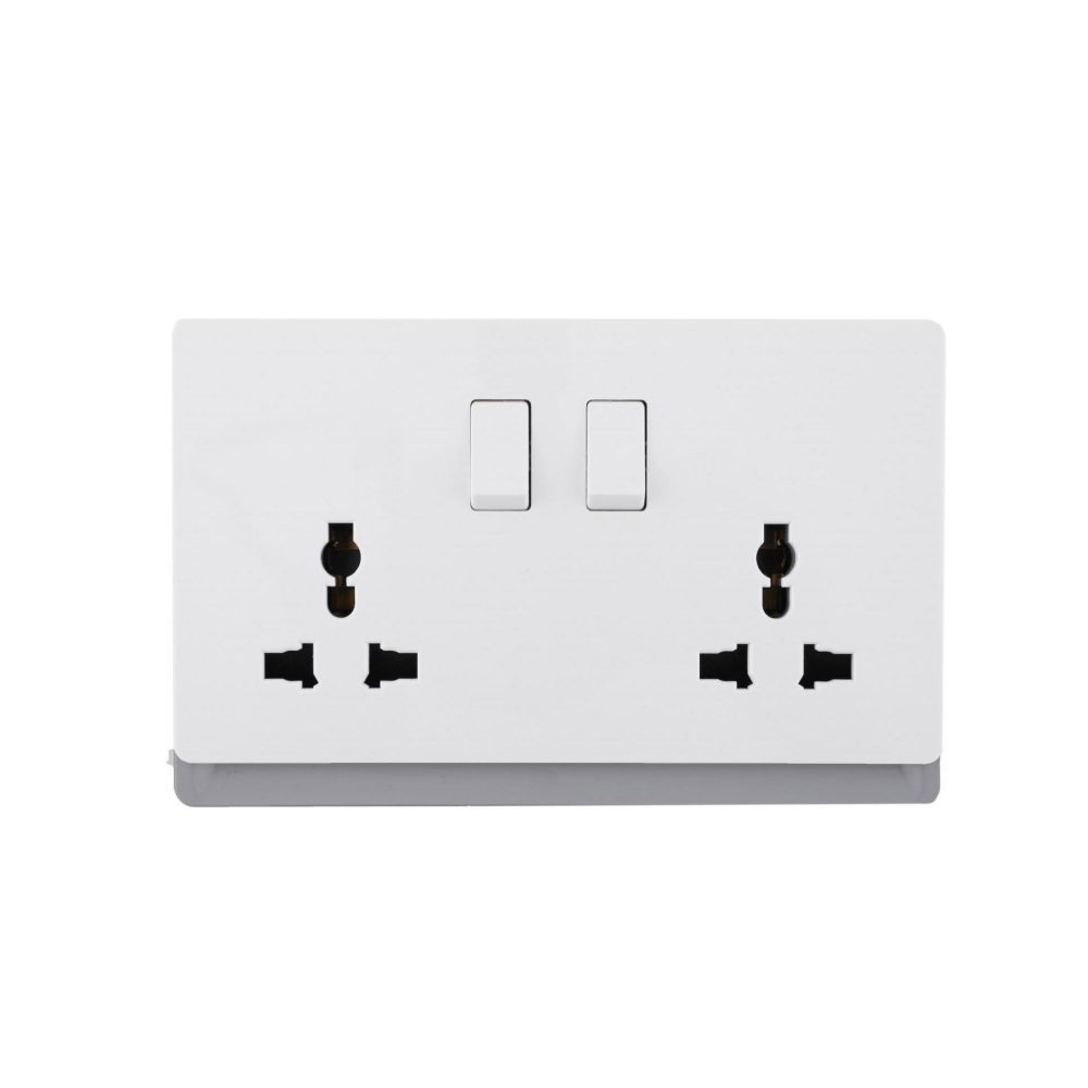 2 Gang Universal Switched Socket Electrical Outlet 16A 250V~(PC Panel ...