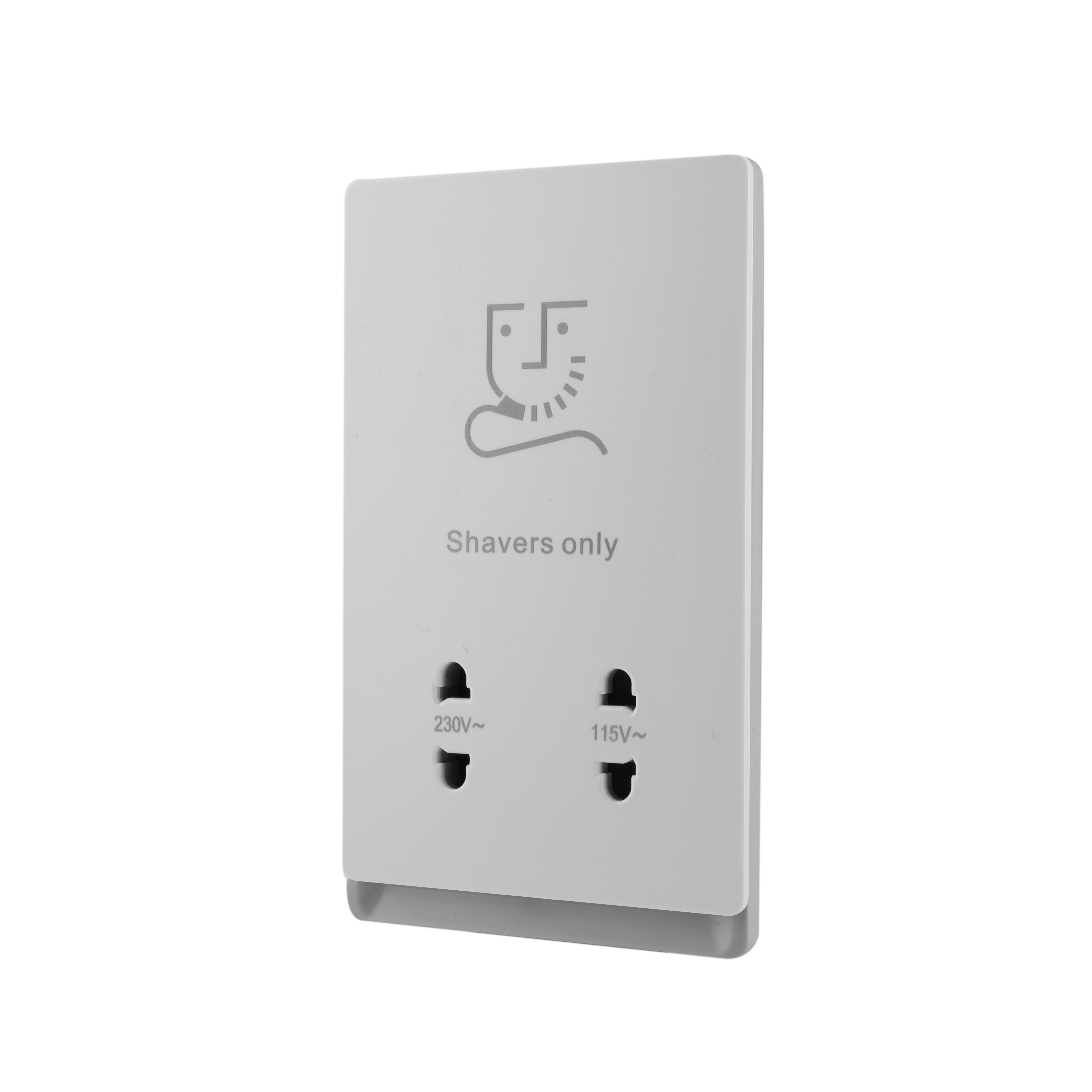 1 Gang Shaver Socket Electrical Outlet 20VA 250V~ (PC Panel, 4 Colors ...