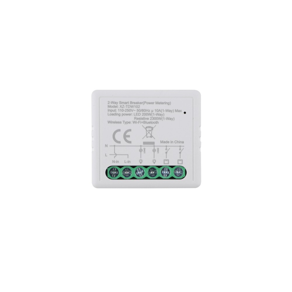 10A 2 Gang Wi-Fi Smart Relay Switch Wireless Controller Smart Breaker ...
