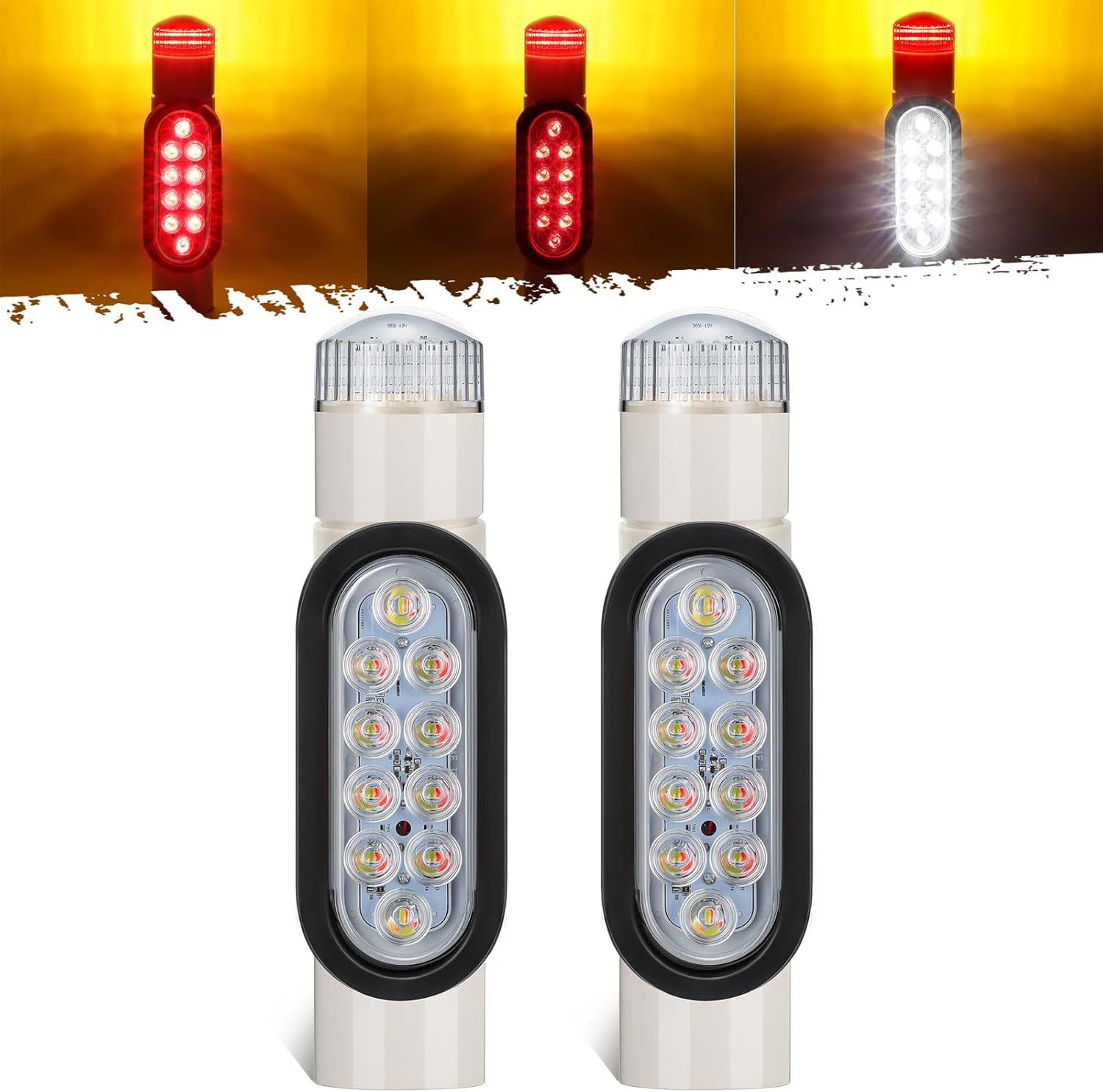 2pcs Boat Trailer Guide Light with Reverse Lights Waterproof Boat ...