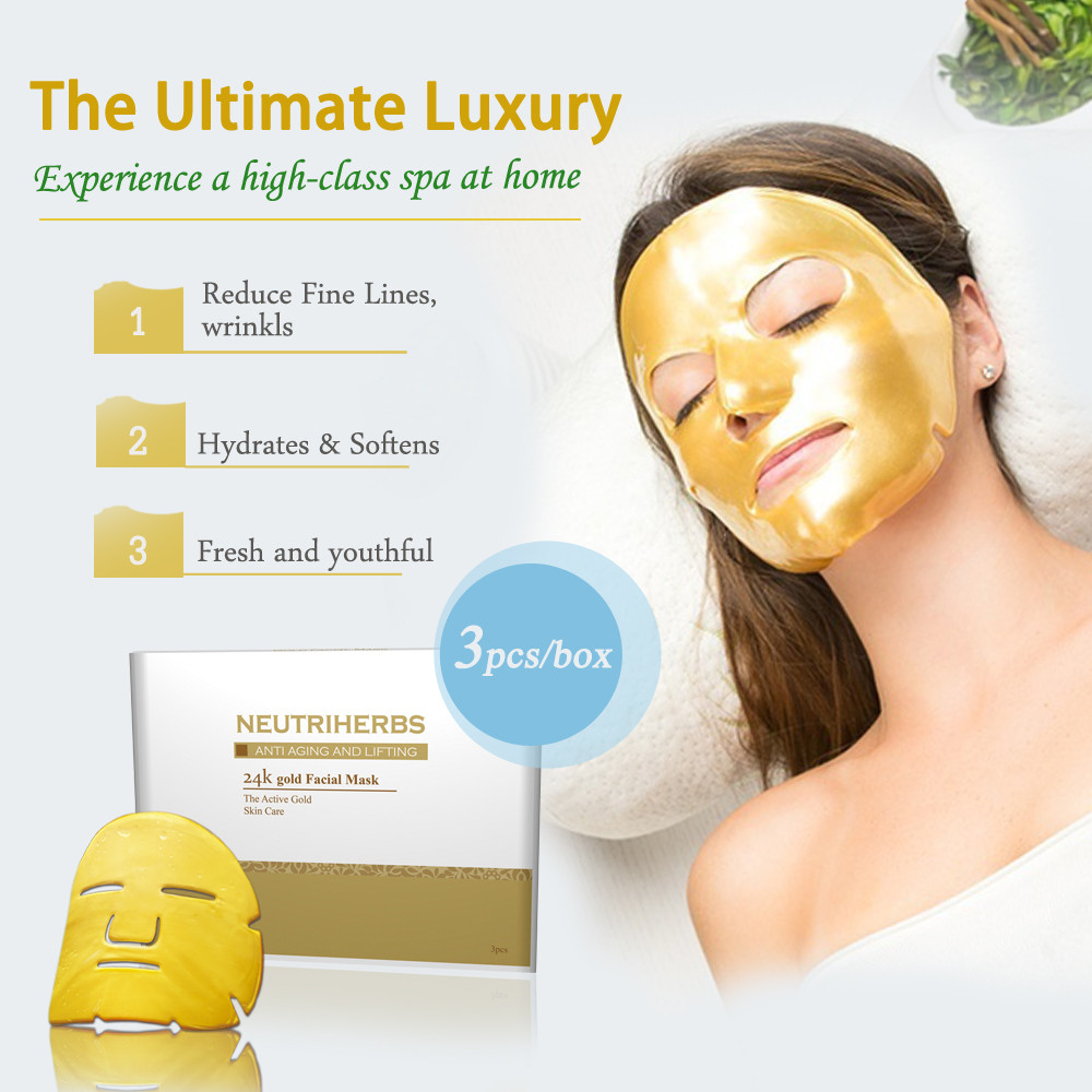Neutriherbs 24k Gold Collagen Face Mask Private Label Wholesale