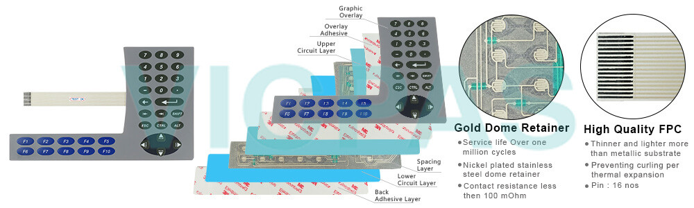 Membrane keyboard for 2711P-K6M5A8 membrane keypad switch | Panelview ...