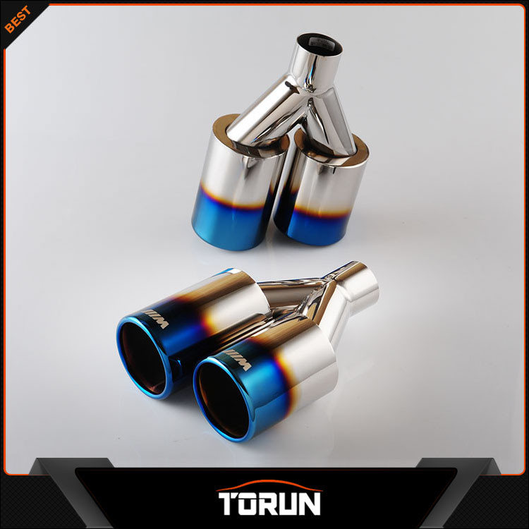 2017 universal bluing stainless steel dual exhaust tip pipes tail pipes ...