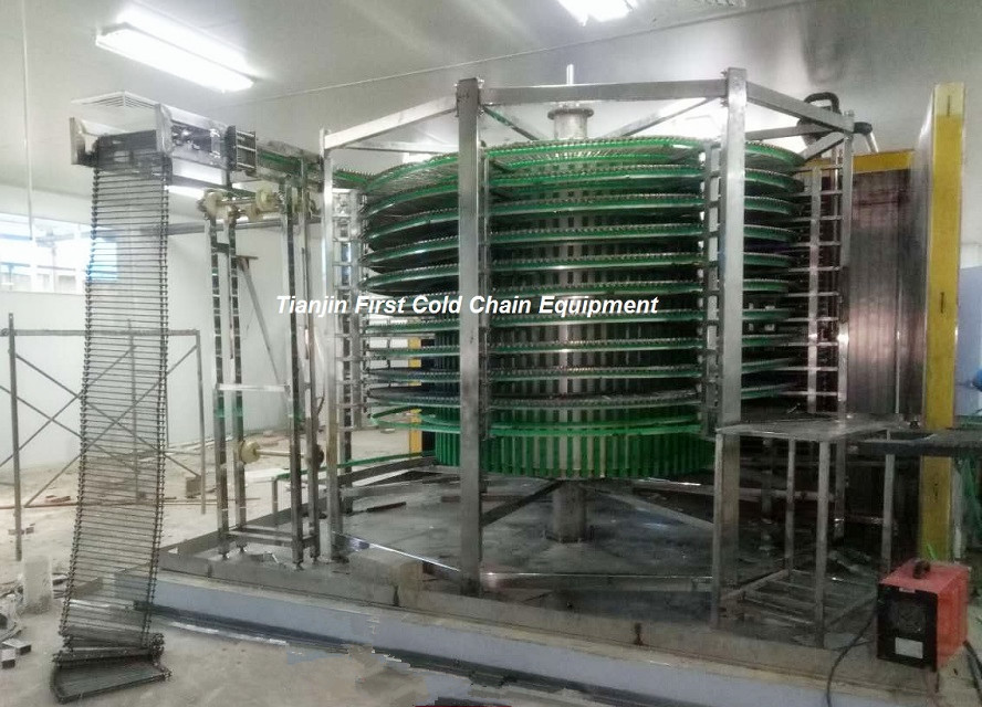 Double Spiral Quick Freezer Machine for Frozen Meat Shrip and vagetable ...
