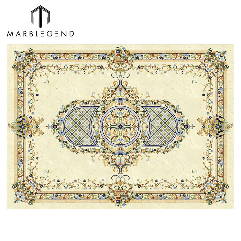 Rectangle Waterjet Waterjet Medallion Lobby Marble Floor Waterjet ...