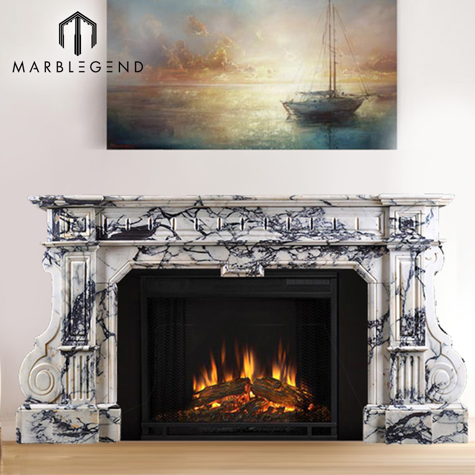 Magnificent Hand Carved Italian Marble Fireplace Mantle | Marble ...