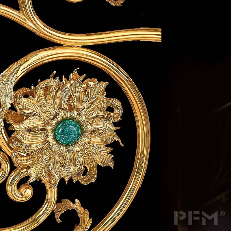 Custom stair brass banister with luxury stone for villa | Brass ...