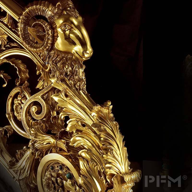 Custom indoor gold color brass stair railing for villa | Brass Handrail ...