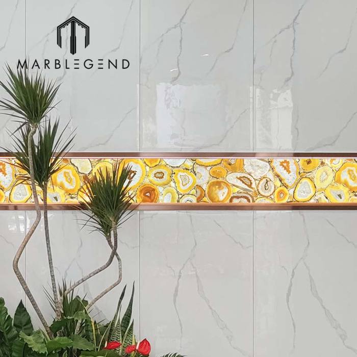 Elegant yellow agate slabs crystal semi-precious stone for timeless 丨 ...