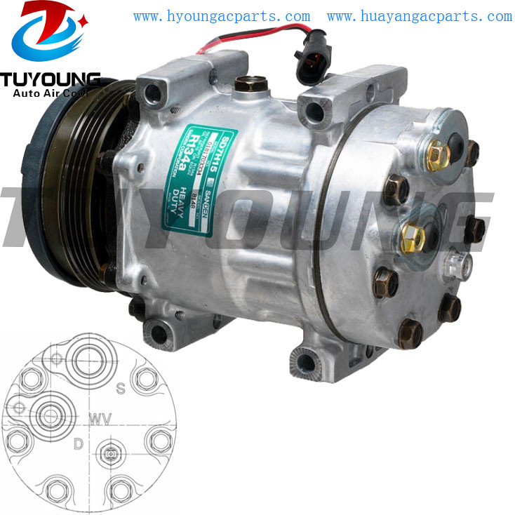 SD7H15 Car ac Compressor Case New Holland 87709785 87802912 112MM PV4 ...