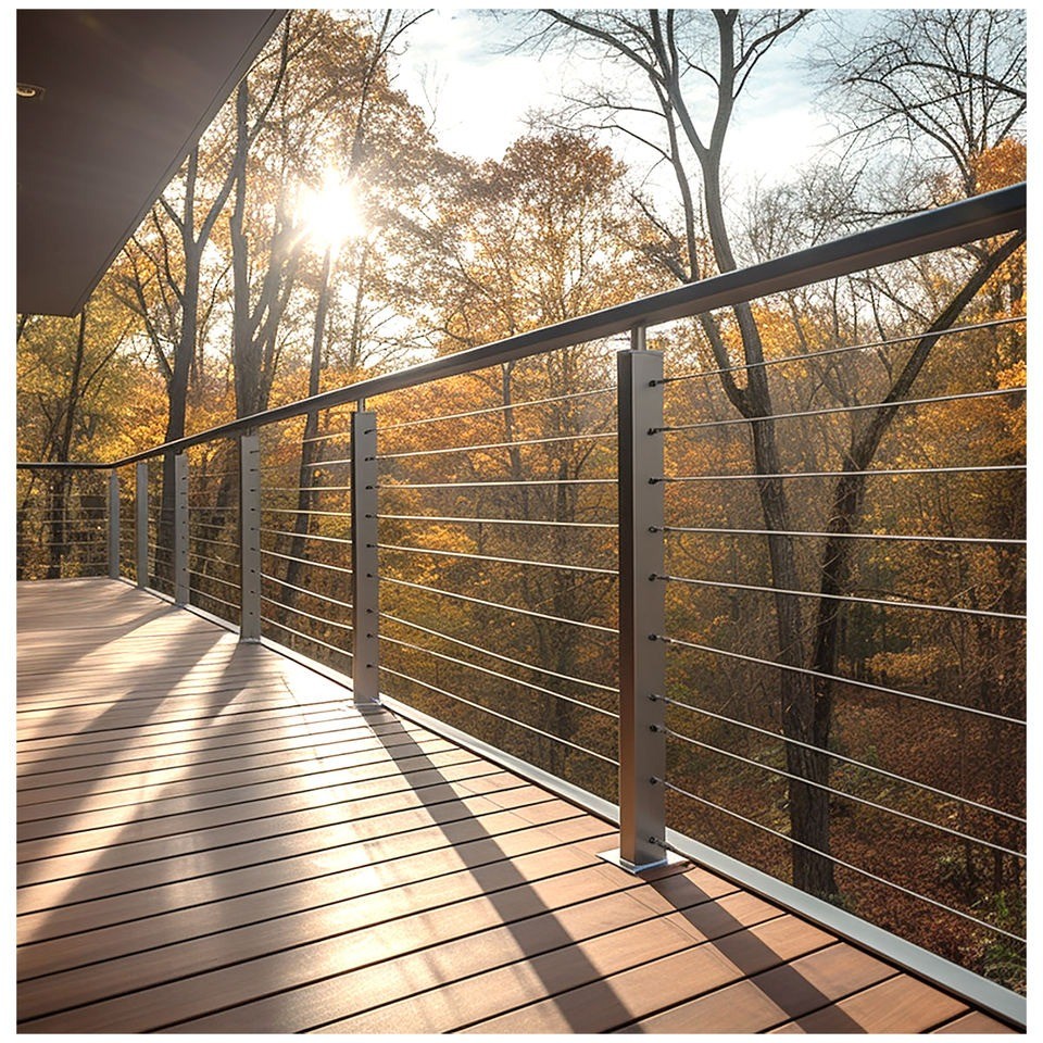Low maintenance stainless steel outdoor balcony cable railing stainless ...