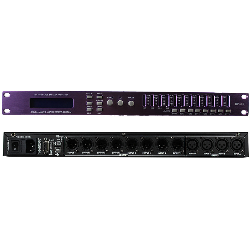 Dual precision 4 input 8 output DSP karaoke digital audio processor ...