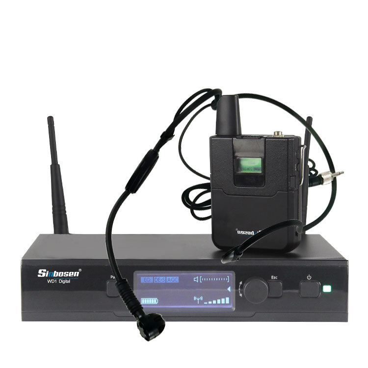 EWD1 Digital headset mic rechargeable bodypack transmitter UHF wireless ...