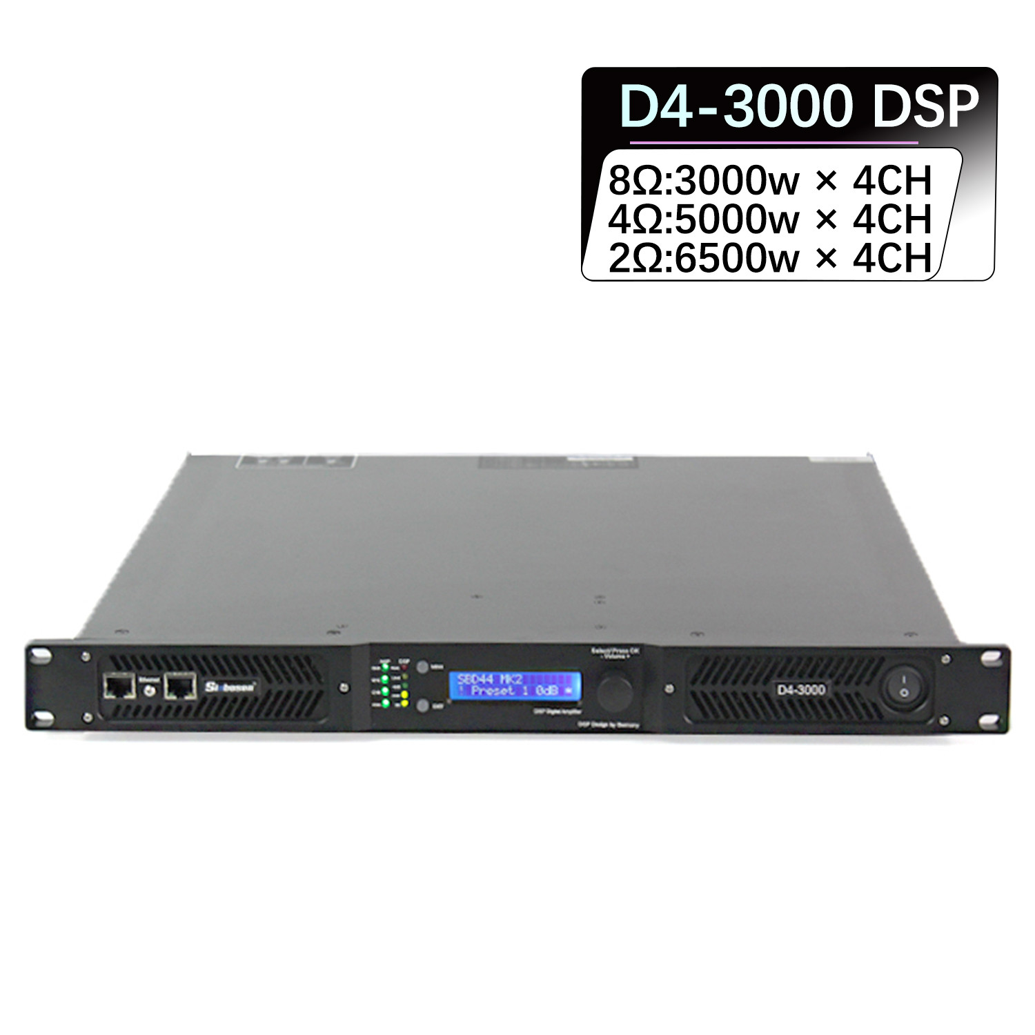 D4-3000 DSP Professional High Power 4 channel Digital Amplifier | 1U 2 ohms DIGITAL AMPLIFIER ...