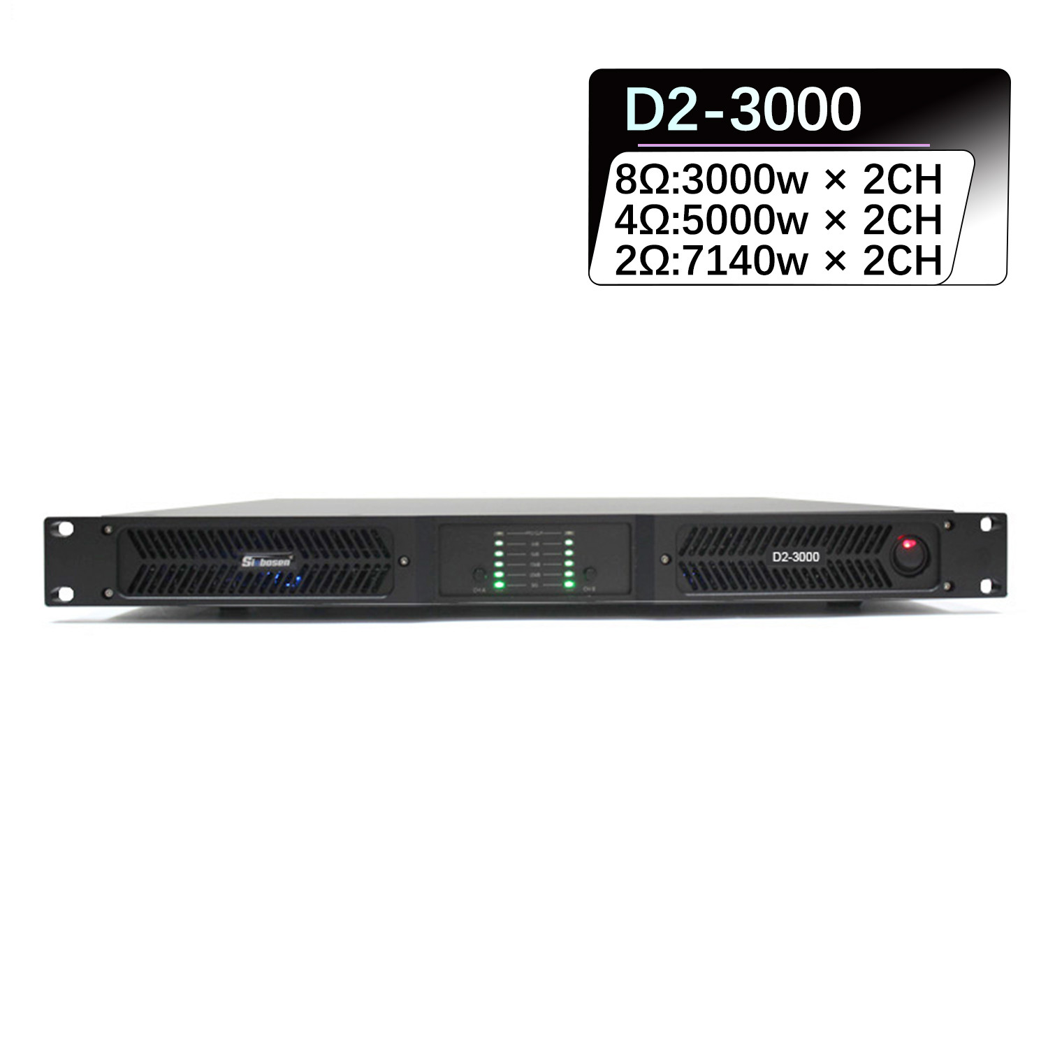 D2-3000 Class D 2 Channel Stereo Subwoofer Power Amplifier | 1U 2 ohms DIGITAL AMPLIFIER ...