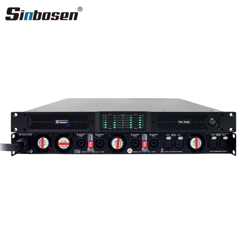 D4-3500 Class D Professional 1u 2 Ohms Stable 6600W 4 channel power amplifier | 1U 2 ohms ...