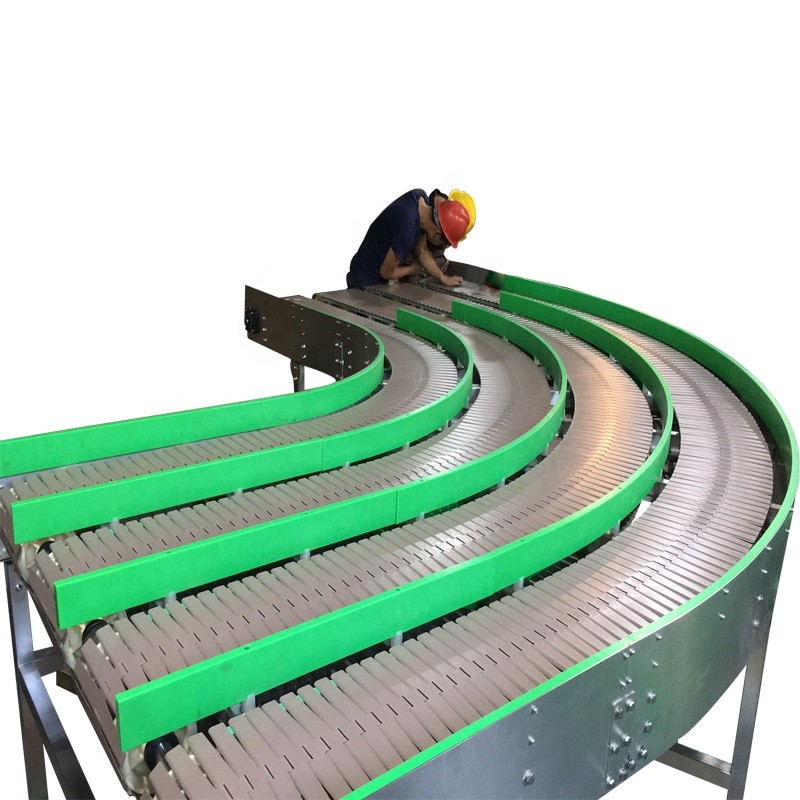 Plastic Chain Conveyor table top 882tab curve Chain Conveyor system for ...