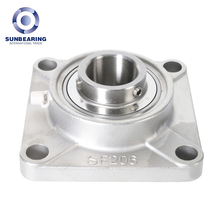 SUCF206 4 Bolts Stainless Steel Flange Bearing with Insert Ball Bearing SUNBEARING | Pillow ...