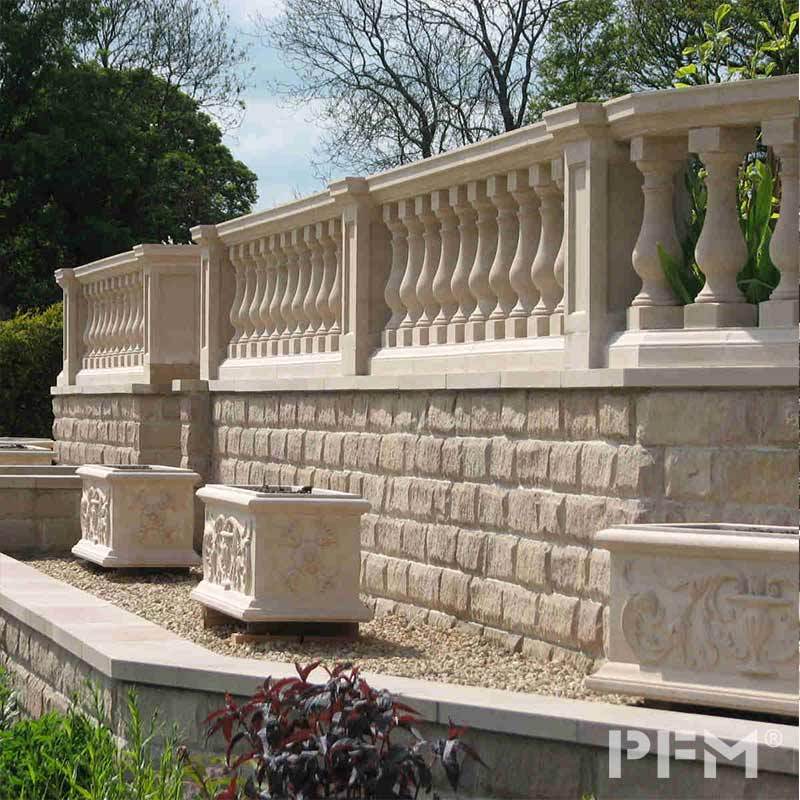 PFM custom decorative parapet wall natural granite stone parapet ...