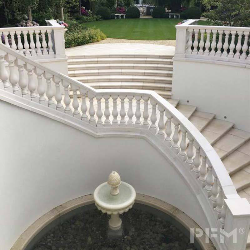 China supplier custom granite parapet wall facade curved balcony stone ...