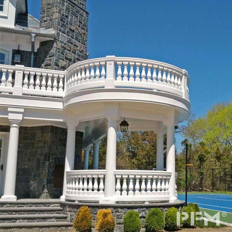 custom parapet wall construction cost balcony white stone parapet wall ...