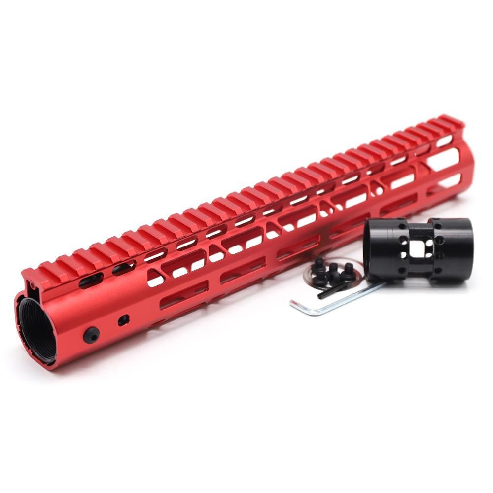 New NSR 12 Inch Length Red Free Floating M-LOK AR15 Handguard With Rail ...