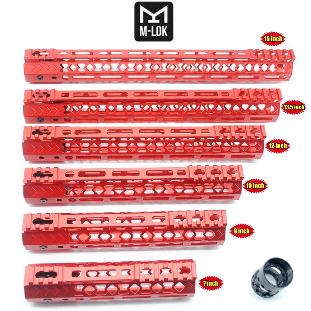 Trirock NSR style Red M-LOK optional 7" 9" 10" 12" 13.5" and 15" free ...