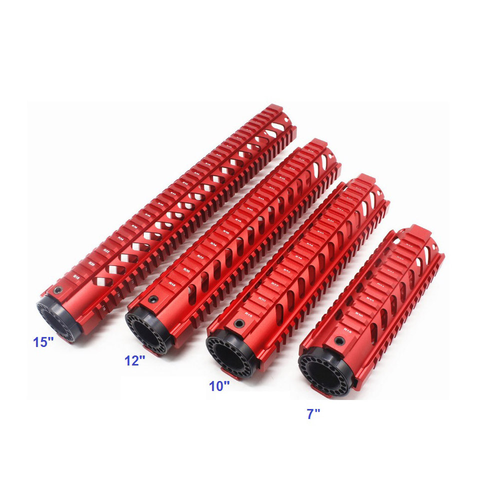 Trirock optional 7" 10" 12" 15" Red Quad Rail AR15 AR-15 M16 Handguard ...