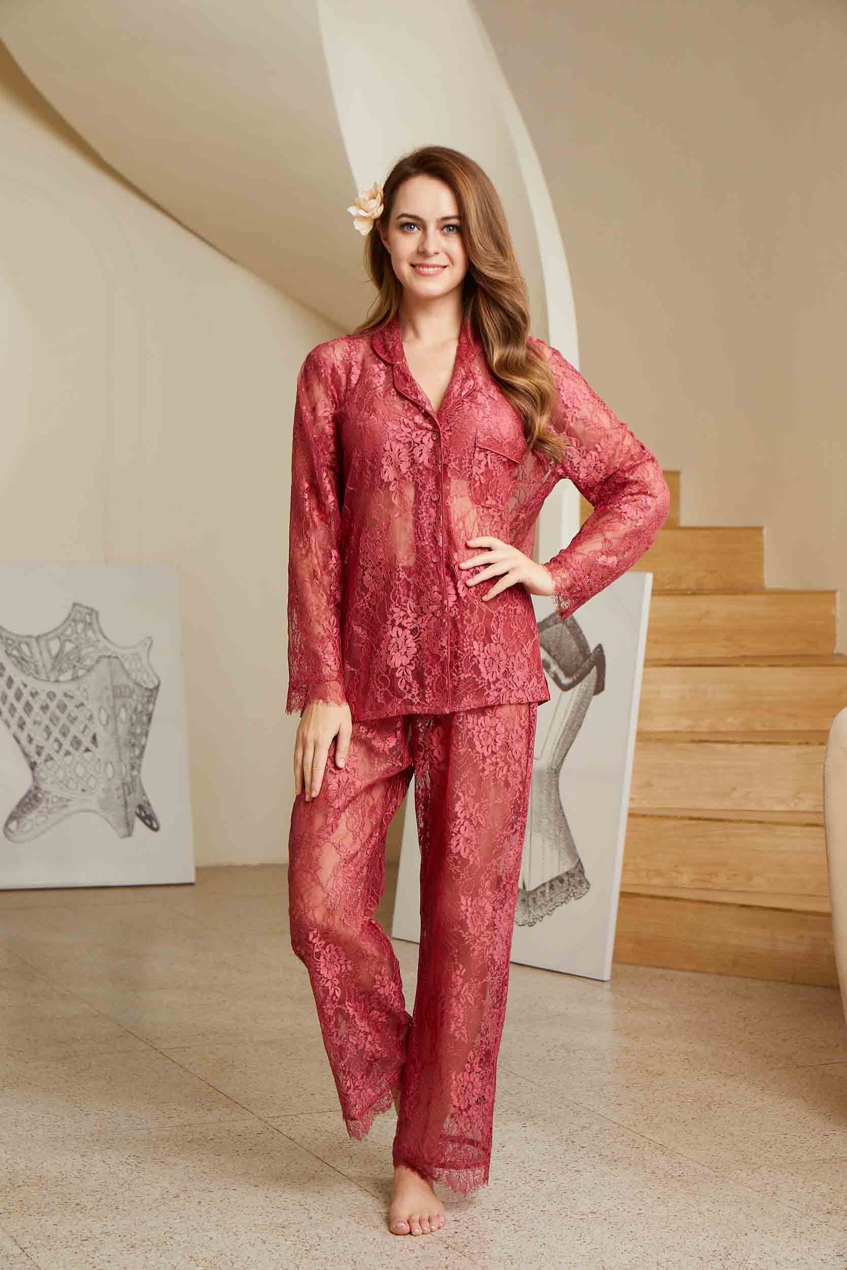 Allover lace pajama set | Homewear | Tianjie Lingerie Factory