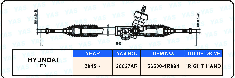 28027AR EPS Steering Gear / Steering Rack for HYUNDAI I20 56500-1R091 ...