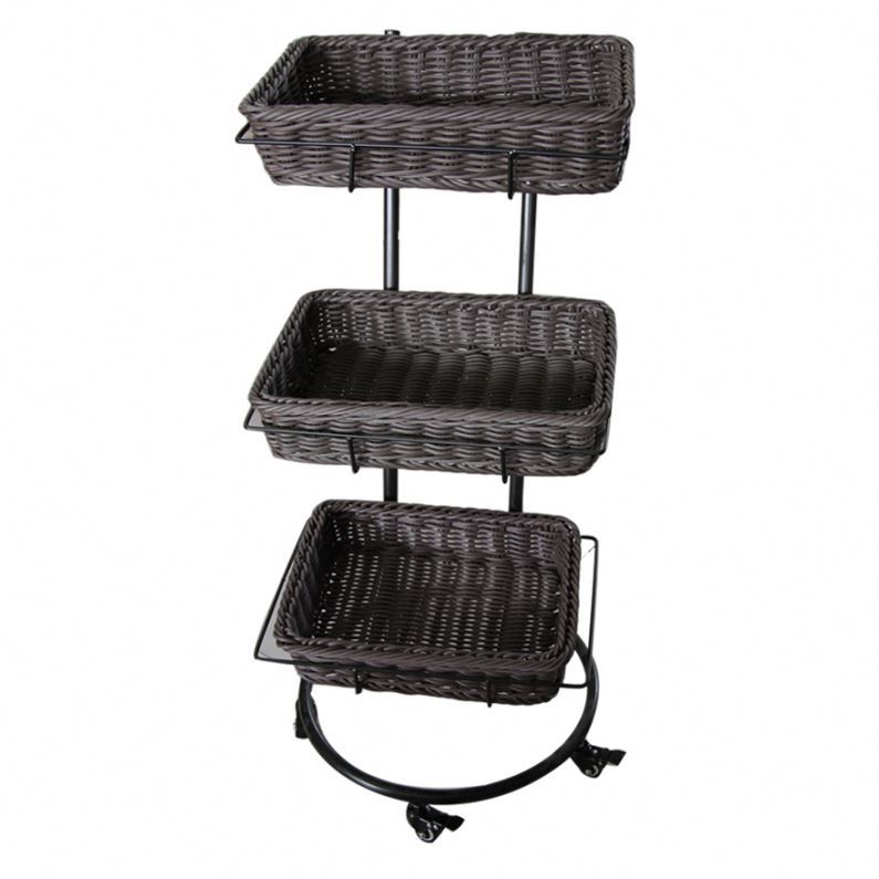 Rattan Woven Display Rattan Baskets Food Rattan Display Rack Plastic ...