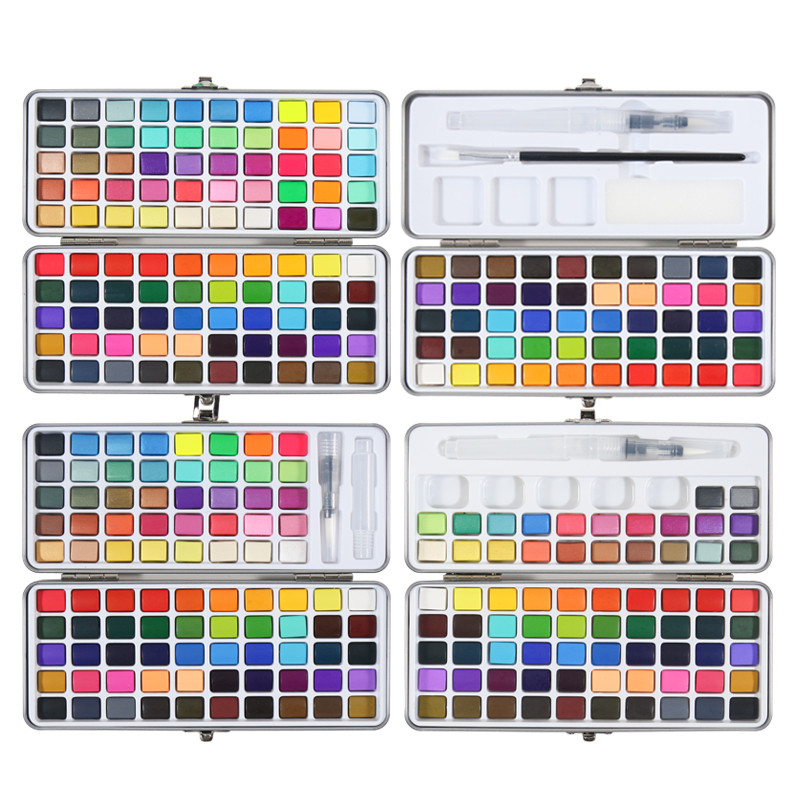 H&B professional 50/72/90 /100Colors soild Watercolor paint Set for kid ...