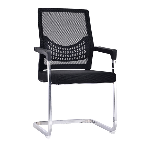 Black Mesh Office Visit Chair With Mesh Seat And Back,Plastic Cover Of ...
