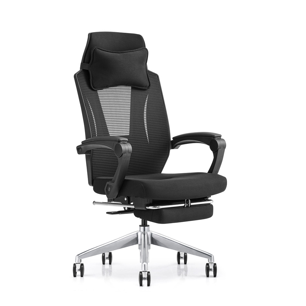 High Back Lunch Break Reclining Mesh Chair With Footrest For Office ...