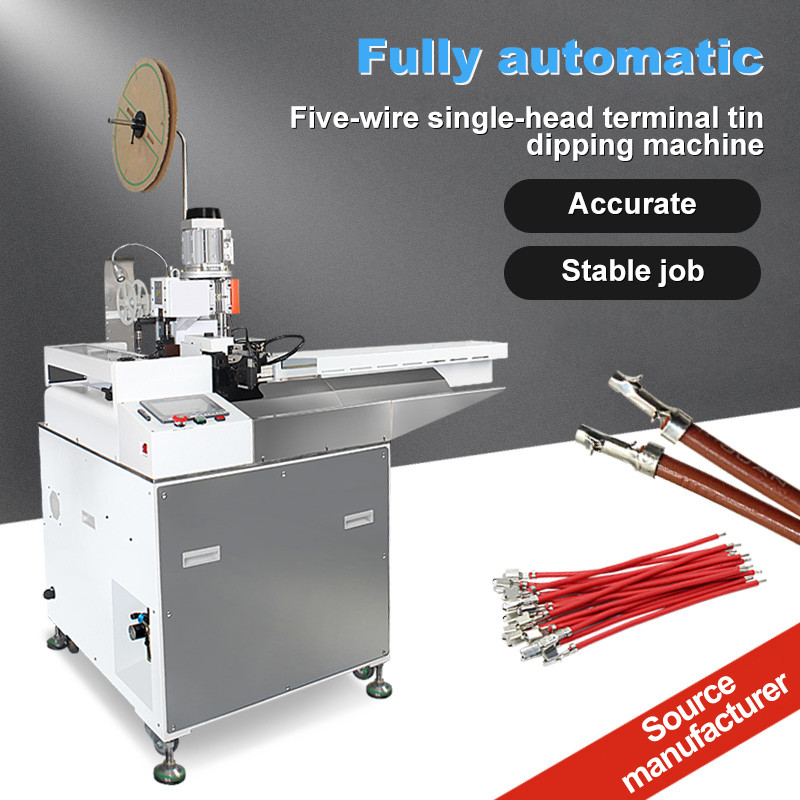 TR-15D Fully Automatic Five-wire Single-Head Terminal Crimping and Tin ...