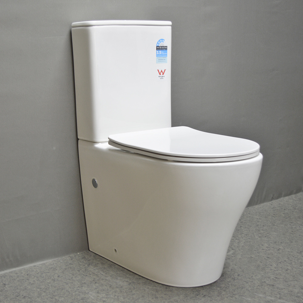 Australian standard sanitary ware back to wall rimless swirl two piece ...