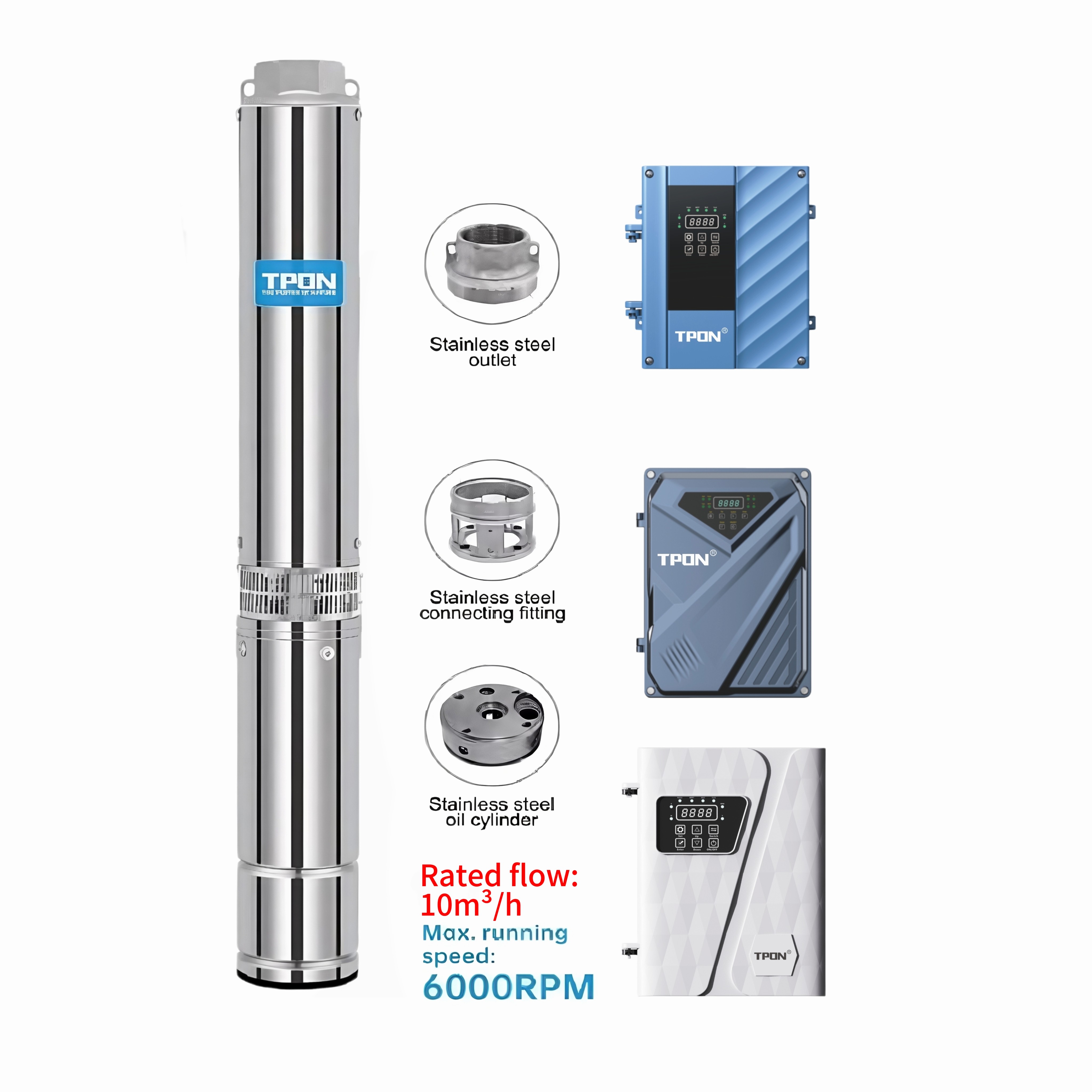 4 Inch solar deep well submersible pump | Small sizes, deep depth ...