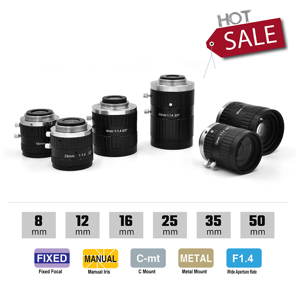 C-Mount Lens | 5MP Fixed Focus FA Machine Vision Lenses for 2/3" Sensor ...