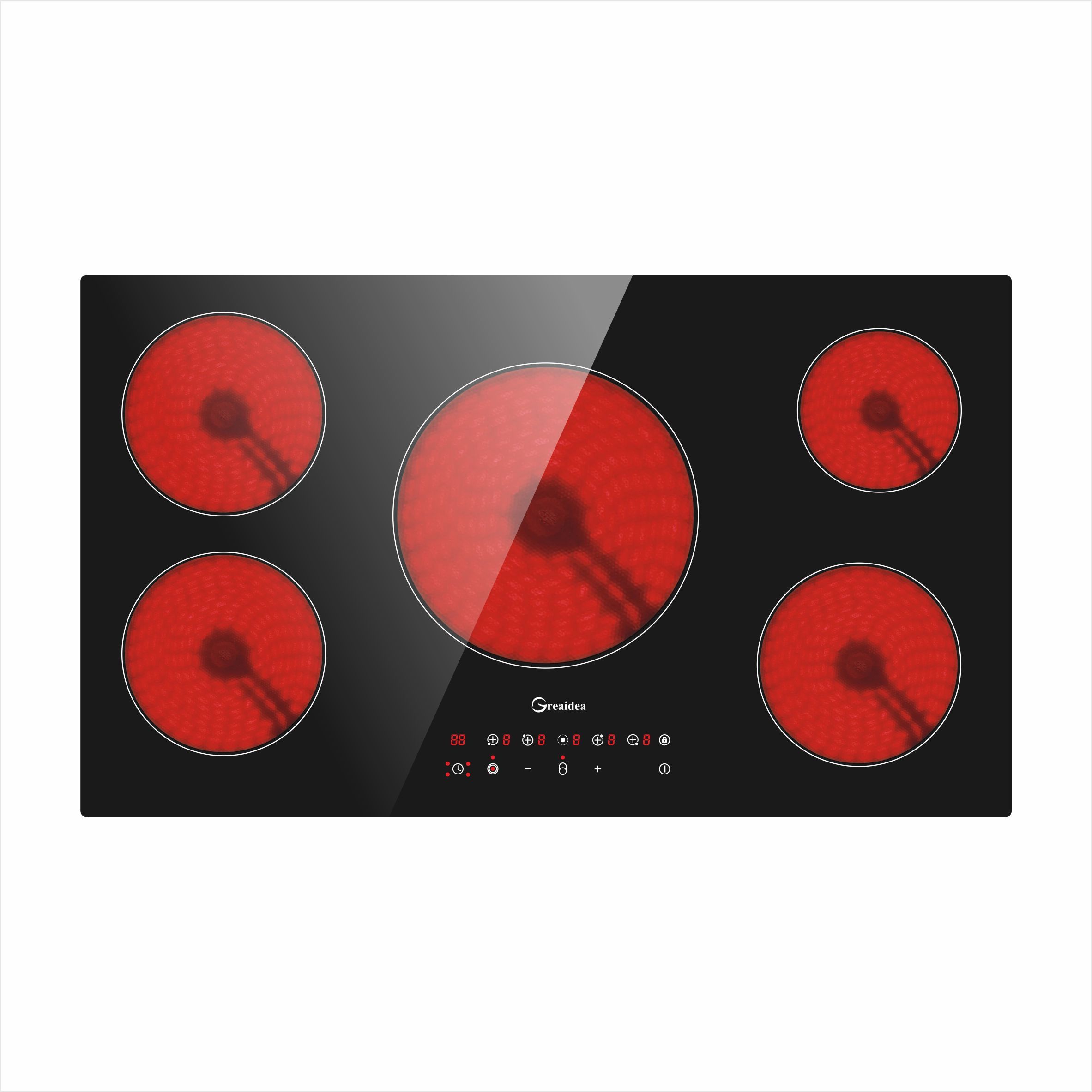Five Zones Ceramic Hob MEBG-775C | 5 Burner Gas Hobs | Greaidea Gas ...
