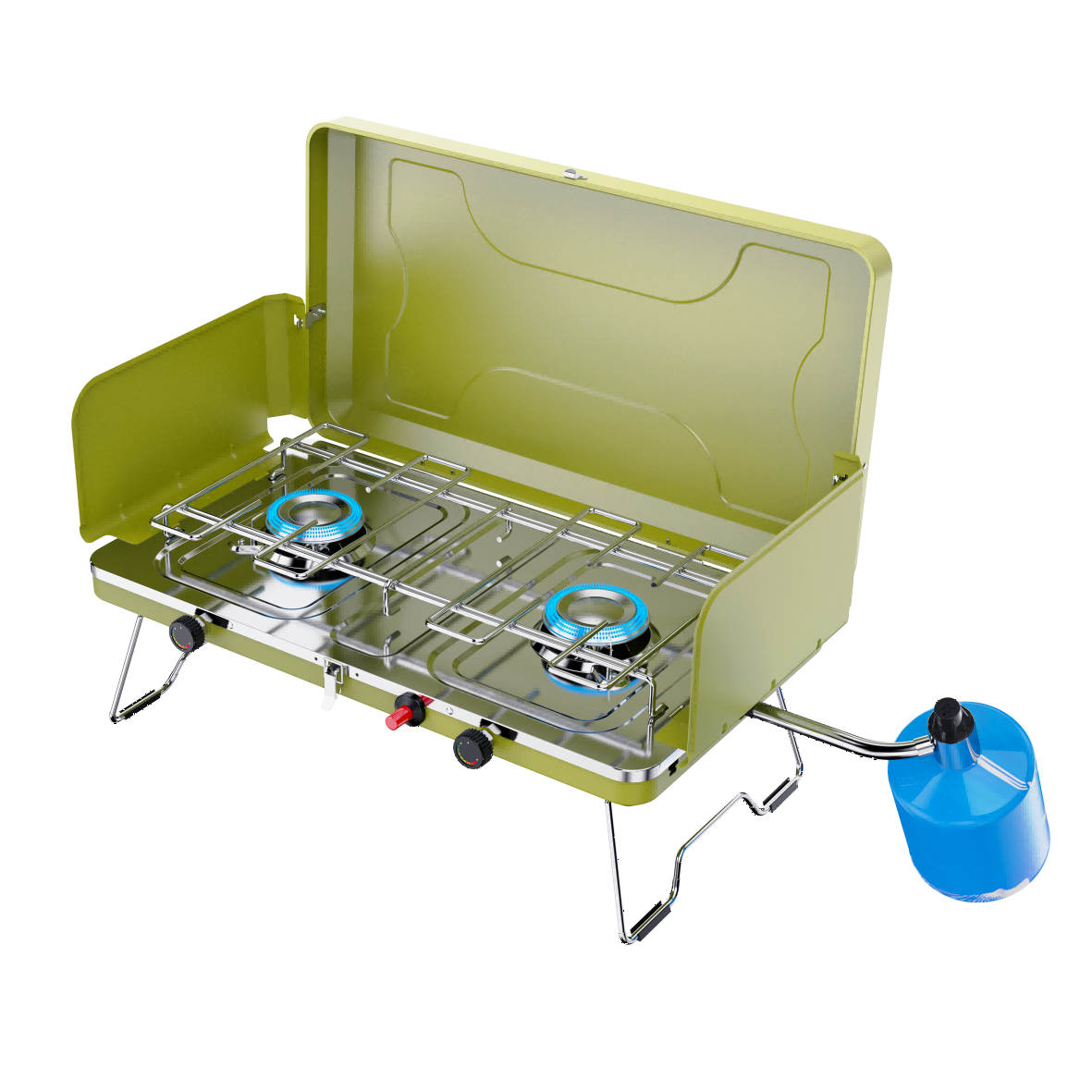 Camping 2 burner portable gas cooker with painting body SG-203-04 ...