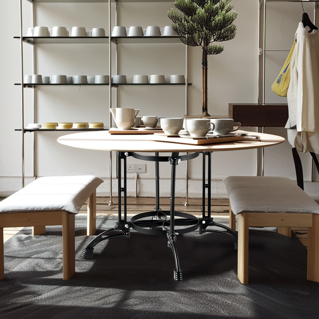 Round Black Steel Table Base For Glass Table Top Marble Table Top ...