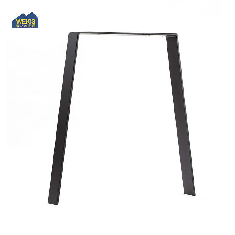 Metal Coffee Table Legs U Shape Black Powder Coated Trapezoidal Bench ...