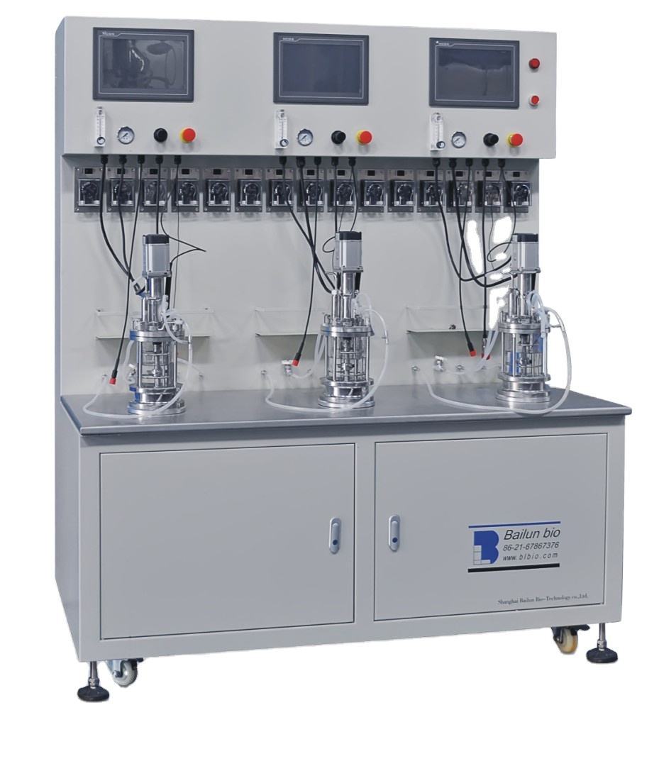 5L Triple glass fermenter bio fermentation tank benchtop bioreactor ...