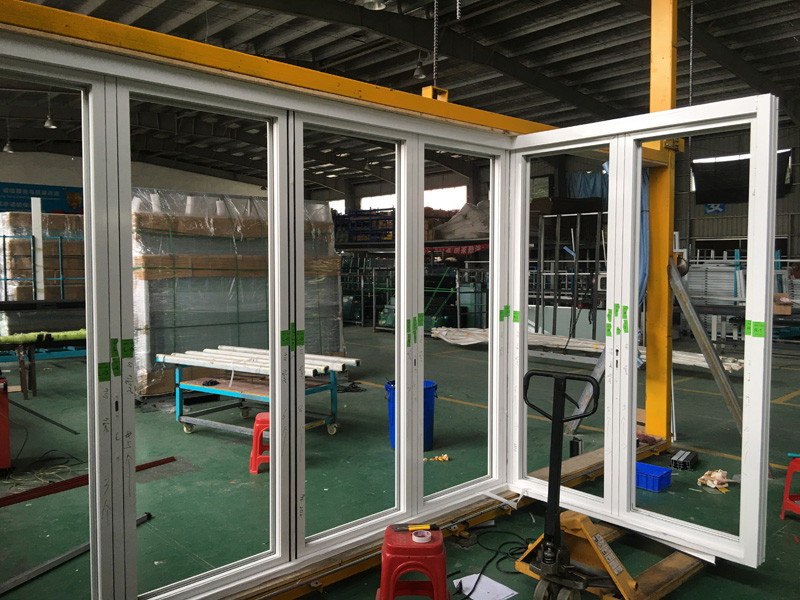 Aluminum Corner Bi-Folding Door, Double Glazed, Soundproof, For Store ...