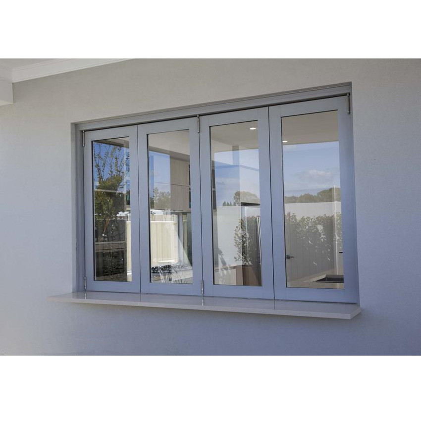 Custom Vinyl UPVC Folding Windows, Hurricane Impact, Double Glass ...
