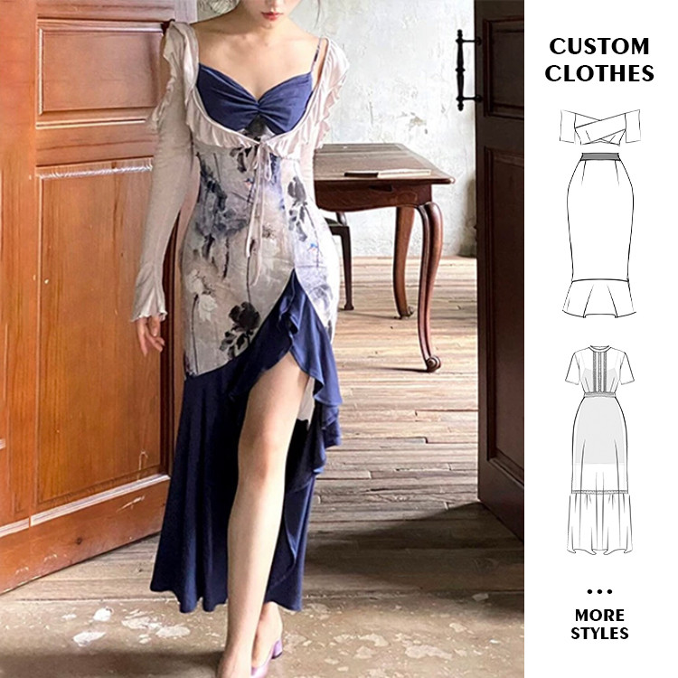 Custom dress | Party dresses | Split dress | Two-piece dress ...
