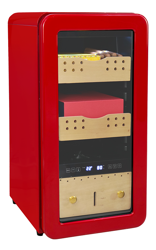 OEM Freestanding Retro Red Cigar Humidor ZS-A48X for Cigar Storage with ...