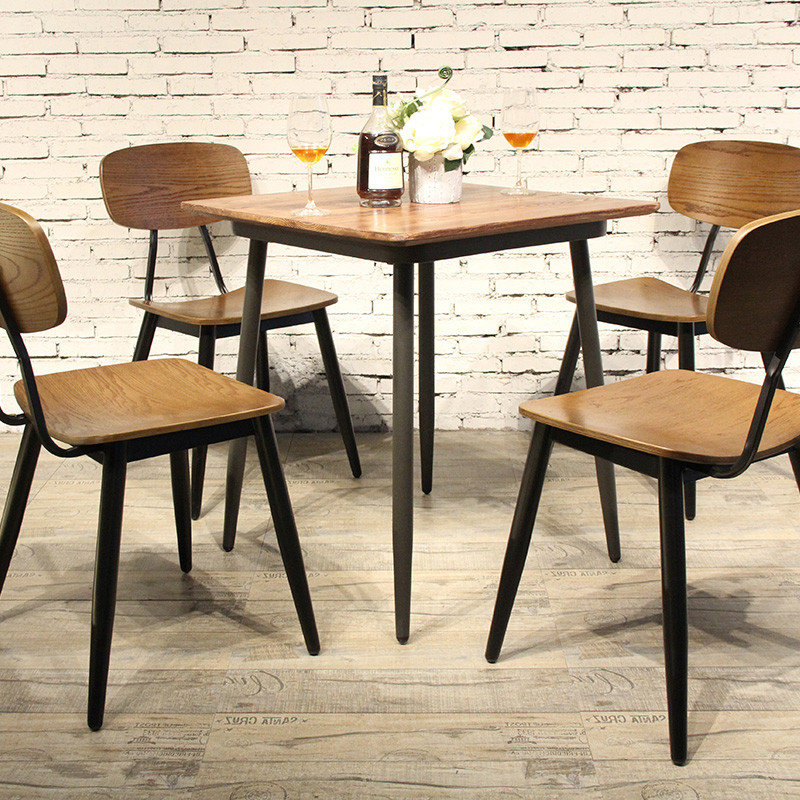 Indoor Restaurant Furniture Sets 1 Table 4 Chairs Wooden Table And ...